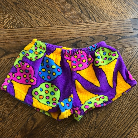 Pajamas | Girls Fuzzy Pajama Shorts Ice Cream Cones Sz 78 | Poshmark